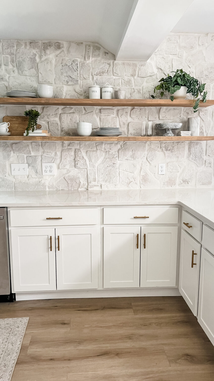 How to Install Stone Backsplash | The Gibby Home